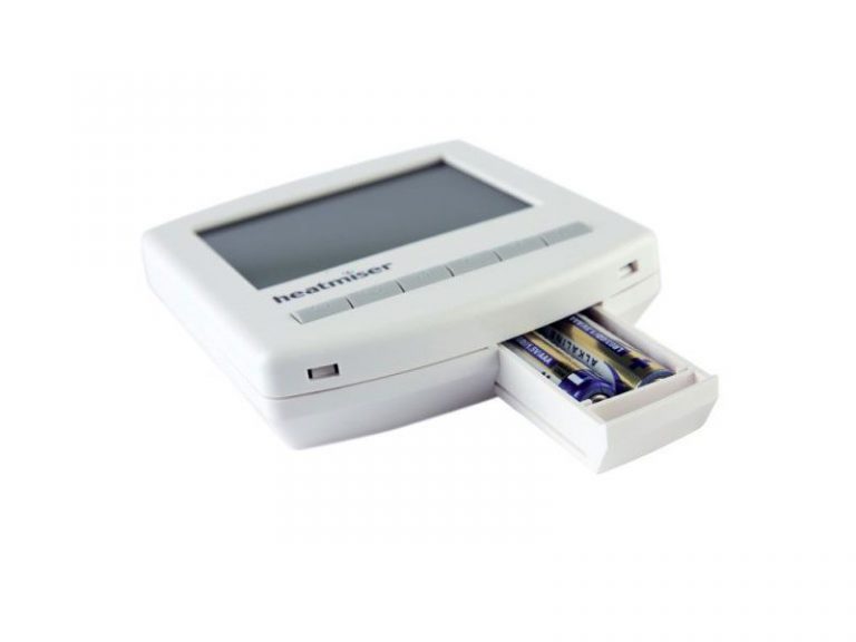 Heatmiser Slimline Battery Thermostat White - Waterware