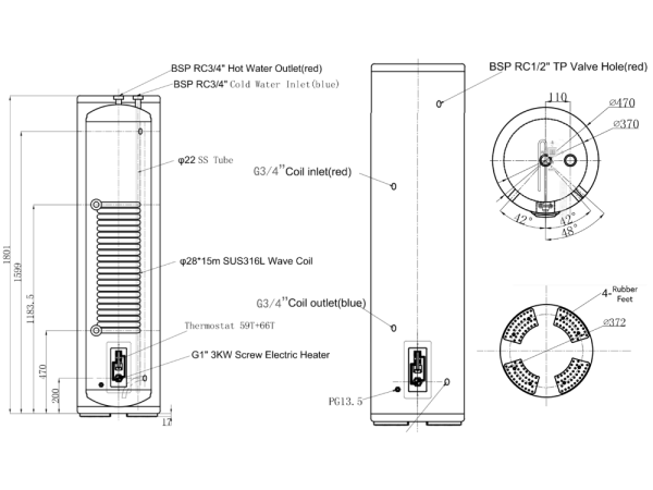 Protank Plus 2.0 Indirect 185L with Valve Set - Waterware